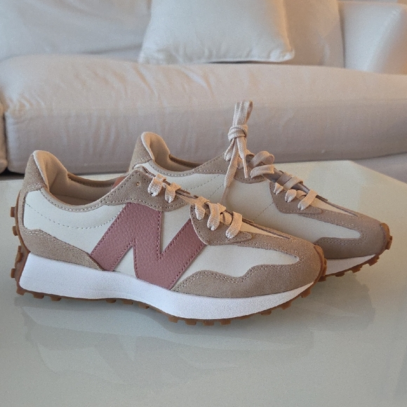 New Balance | Shoes | New Balance 327 Womens Rose Tan And Cream Leather ...